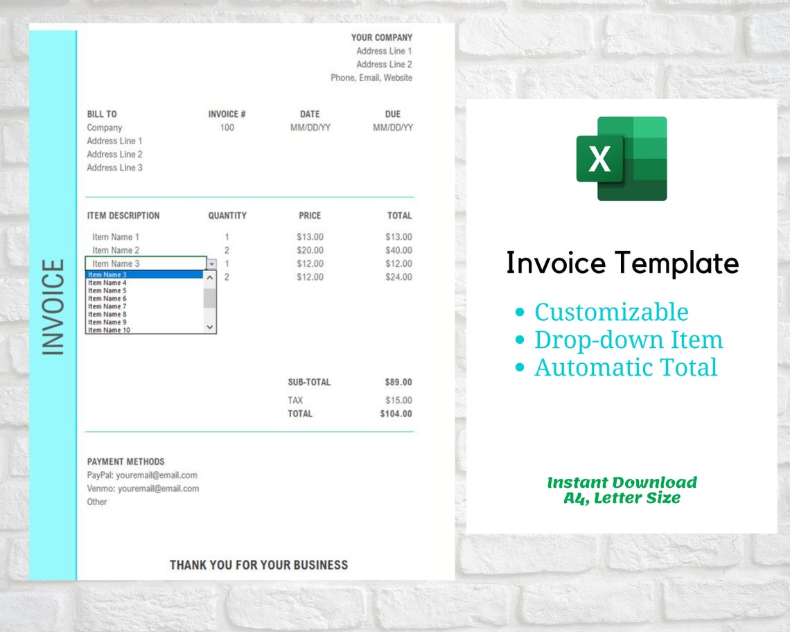 Invoice Template |digital Invoice | Order Form | Photography Invoice ...