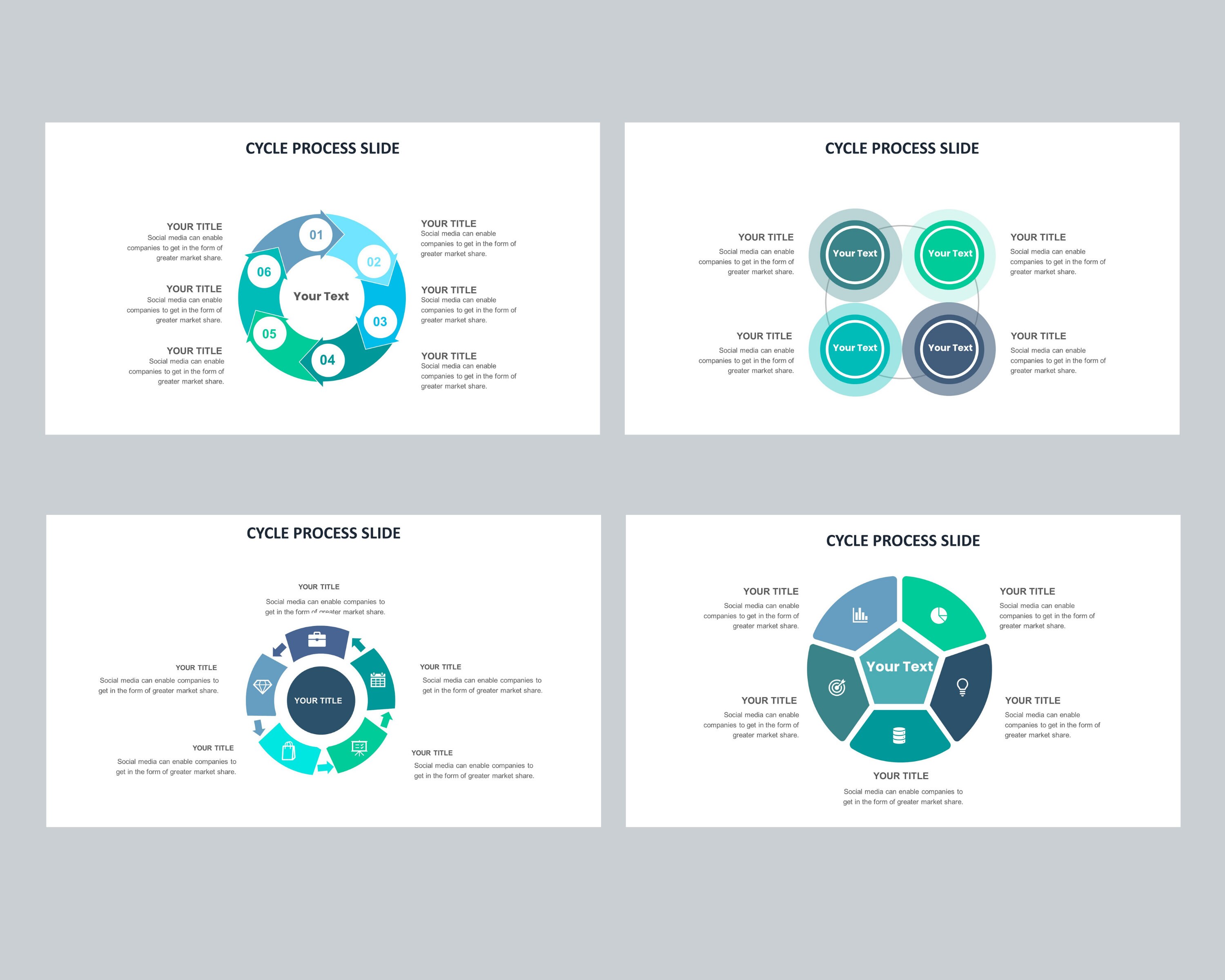 Cycle Process Slide Infographic Templates Diagram for | Etsy