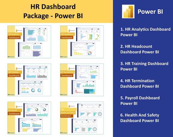 Power BI Dashboard Template, HR Dashboard Templates for Data Automation ...