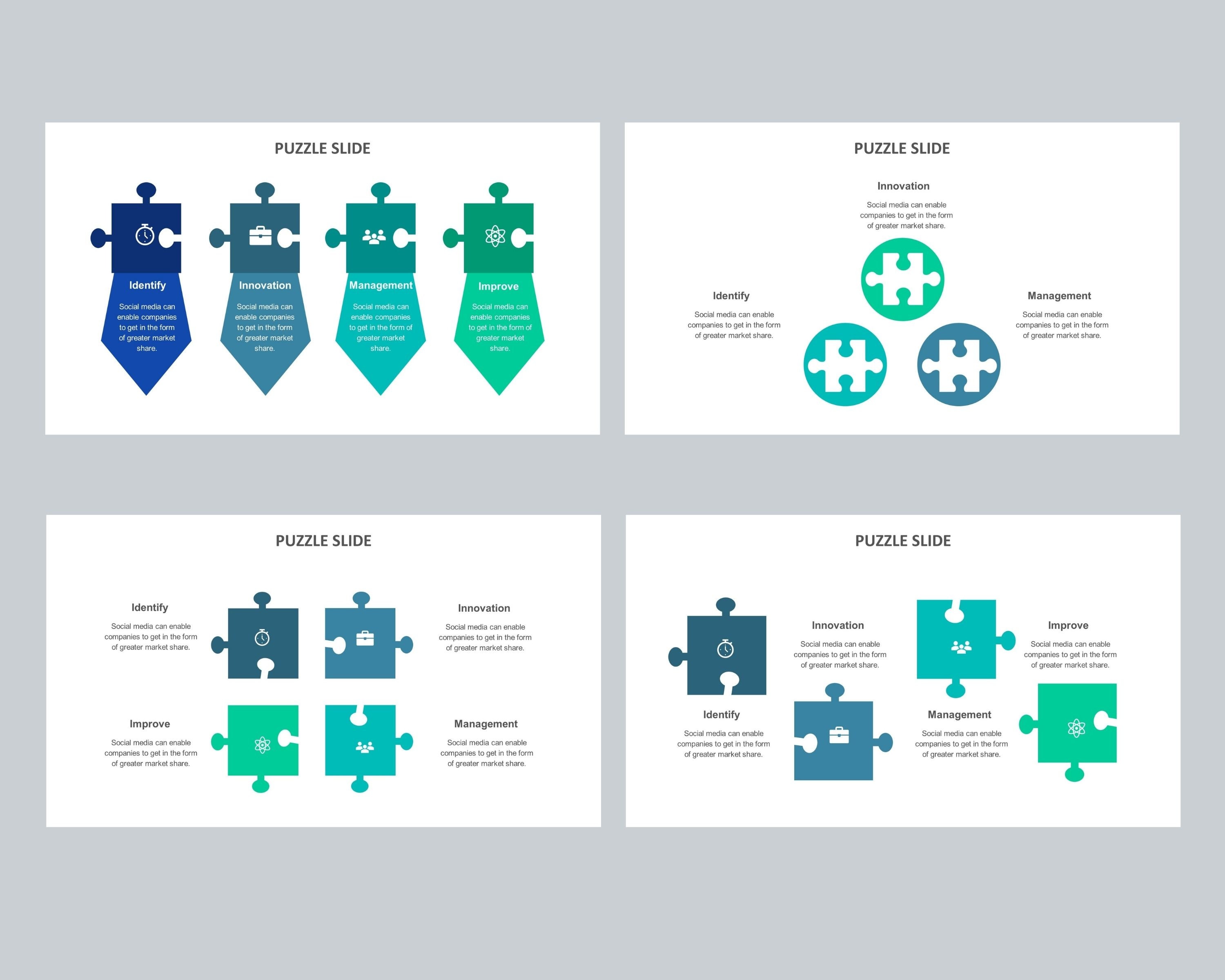 Plantillas de infografía de diapositivas de rompecabezas / Diagrama ...