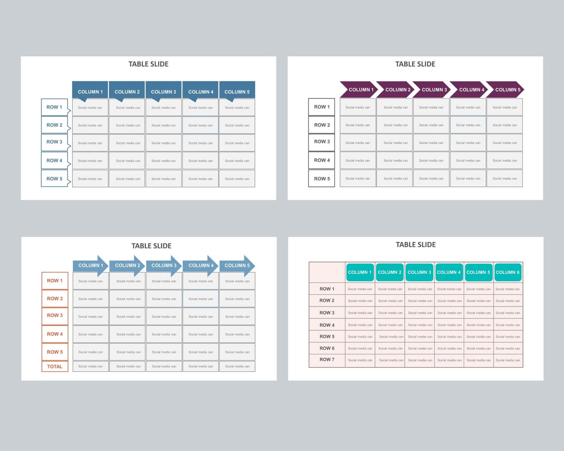 Table Slide Infographic Templates | Diagram for Powerpoint, Google ...