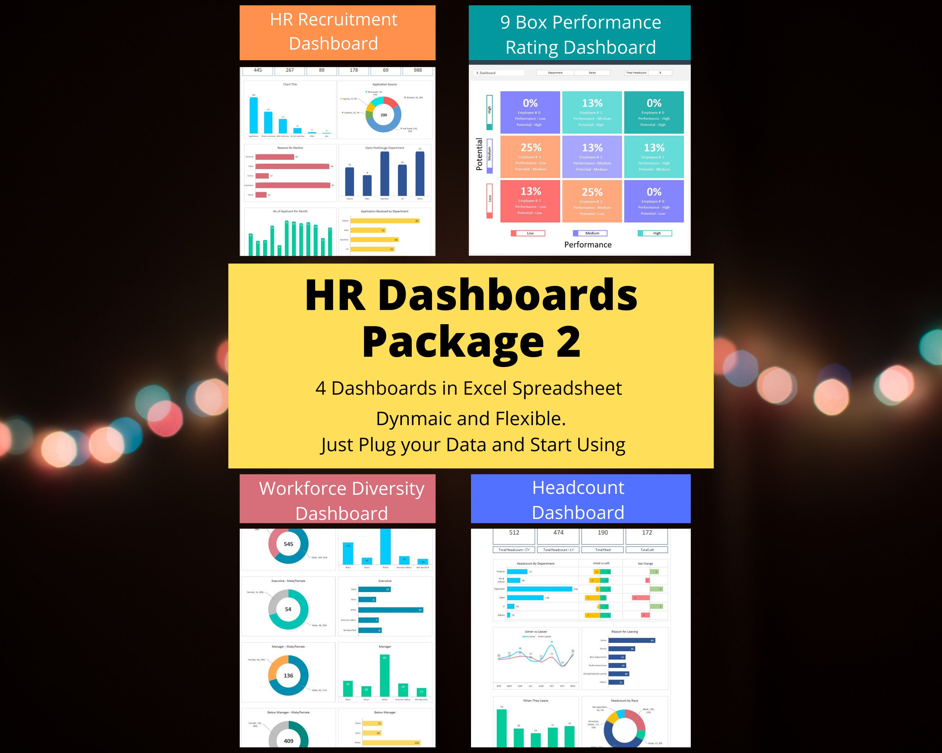 All Human Resources Dashboard - Excel Template, Google Sheets HR ...