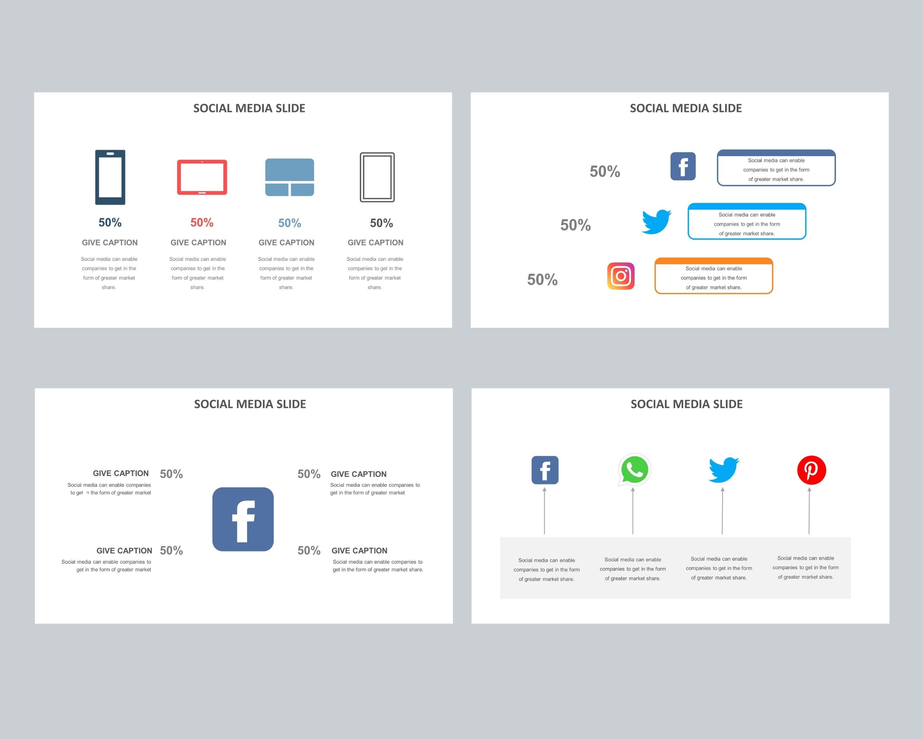 Social Media Slide Infographic Templates | Diagram for Powerpoint ...