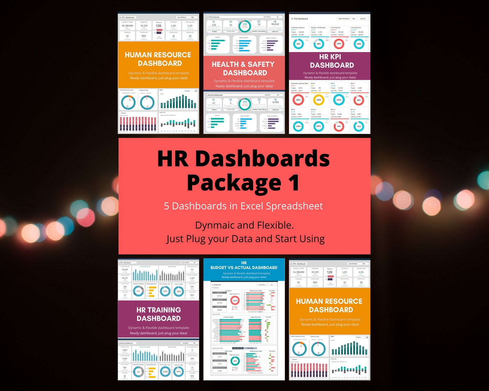 All Human Resources Dashboard - Excel Template, Google Sheets HR ...