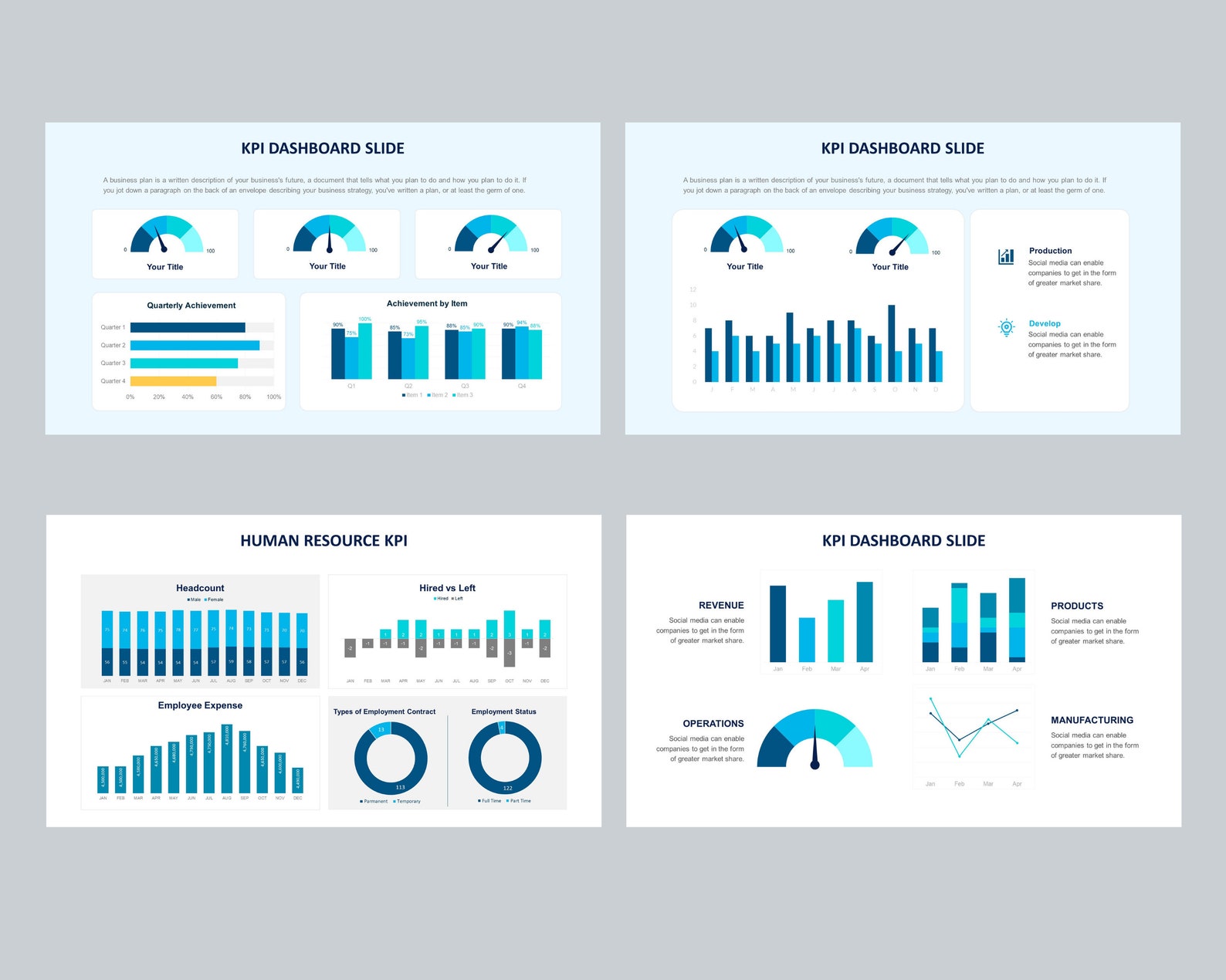 KPI Slide Infographic Templates Diagram for PowerPoint | Etsy
