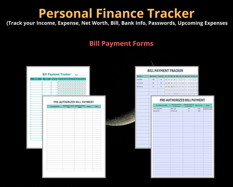 Personal Finance Tracker | Personal Finance Dashboard | Fillable PDF ...