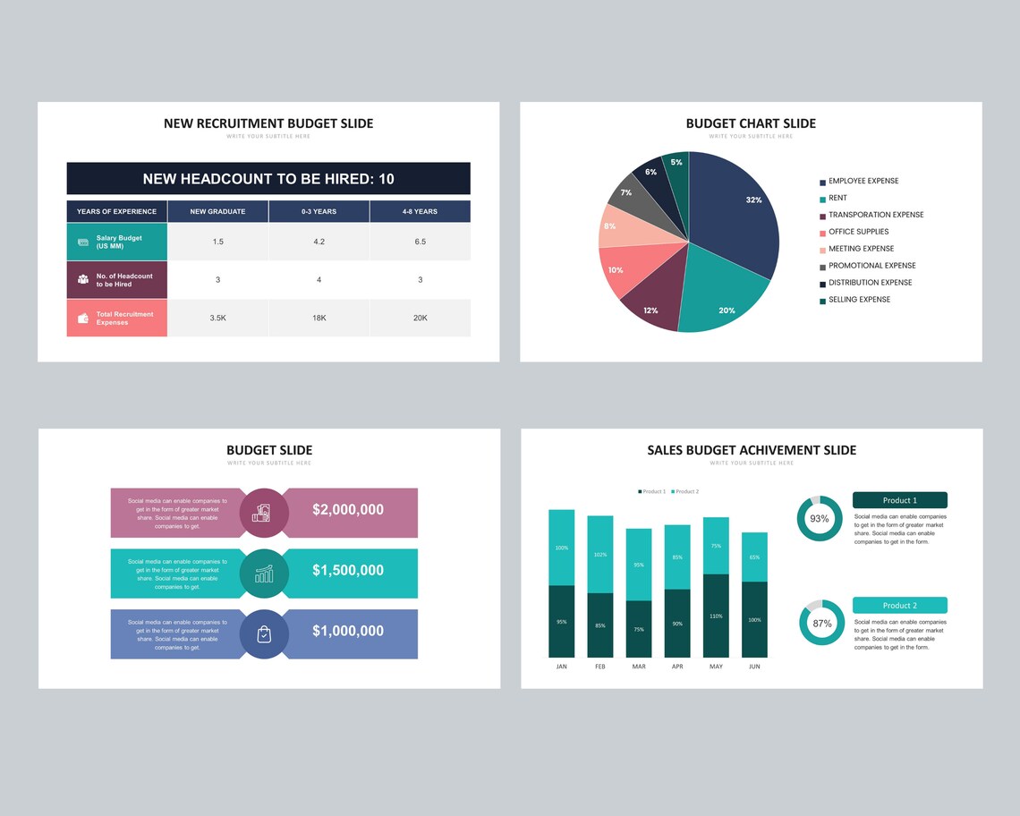 Budget Slide Infographic Templates Diagram for PowerPoint | Etsy
