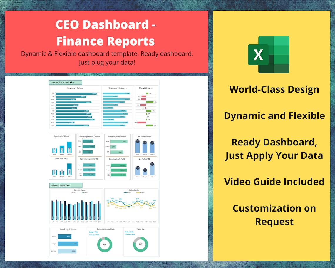 CEO Dashboard - CEO Dashboard Package | Financial Dashboard | Finance Dashboard | Executive ...