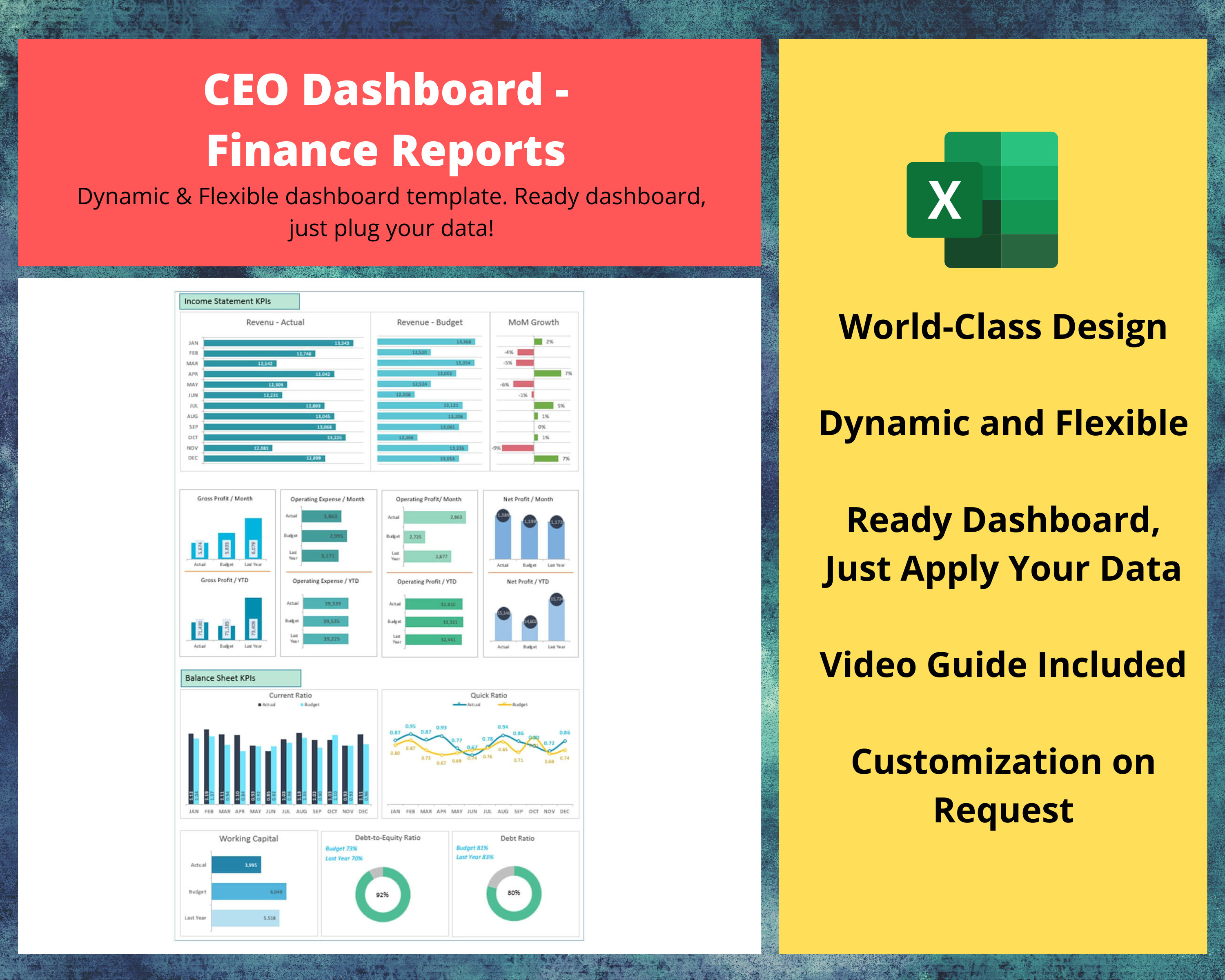 CEO Dashboard - CEO Dashboard Package | Financial Dashboard | Finance ...