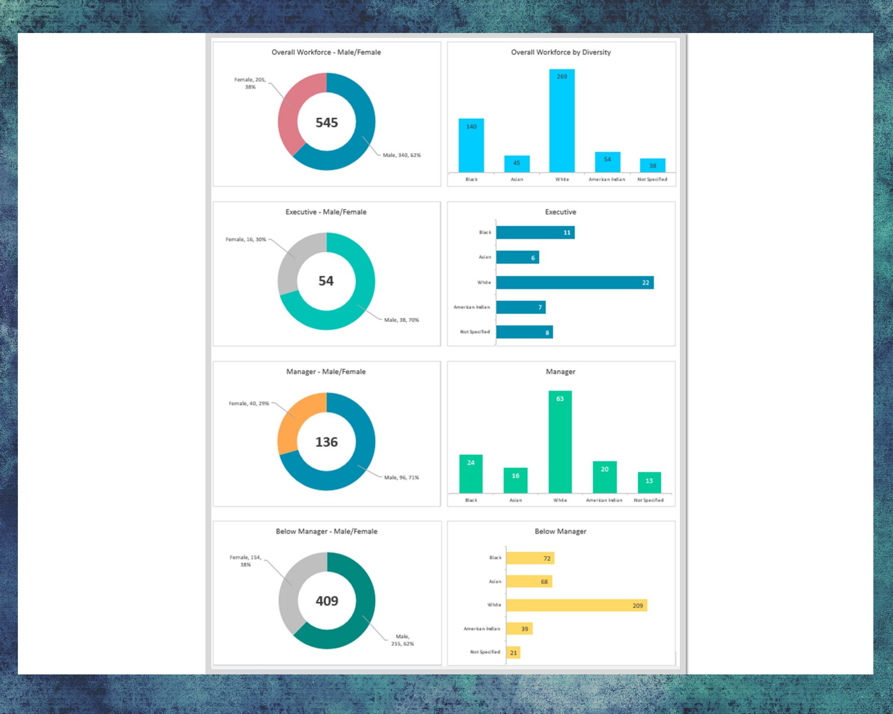 HR Workforce Diversity Dashboard Excel Template, Google Sheets Template ...