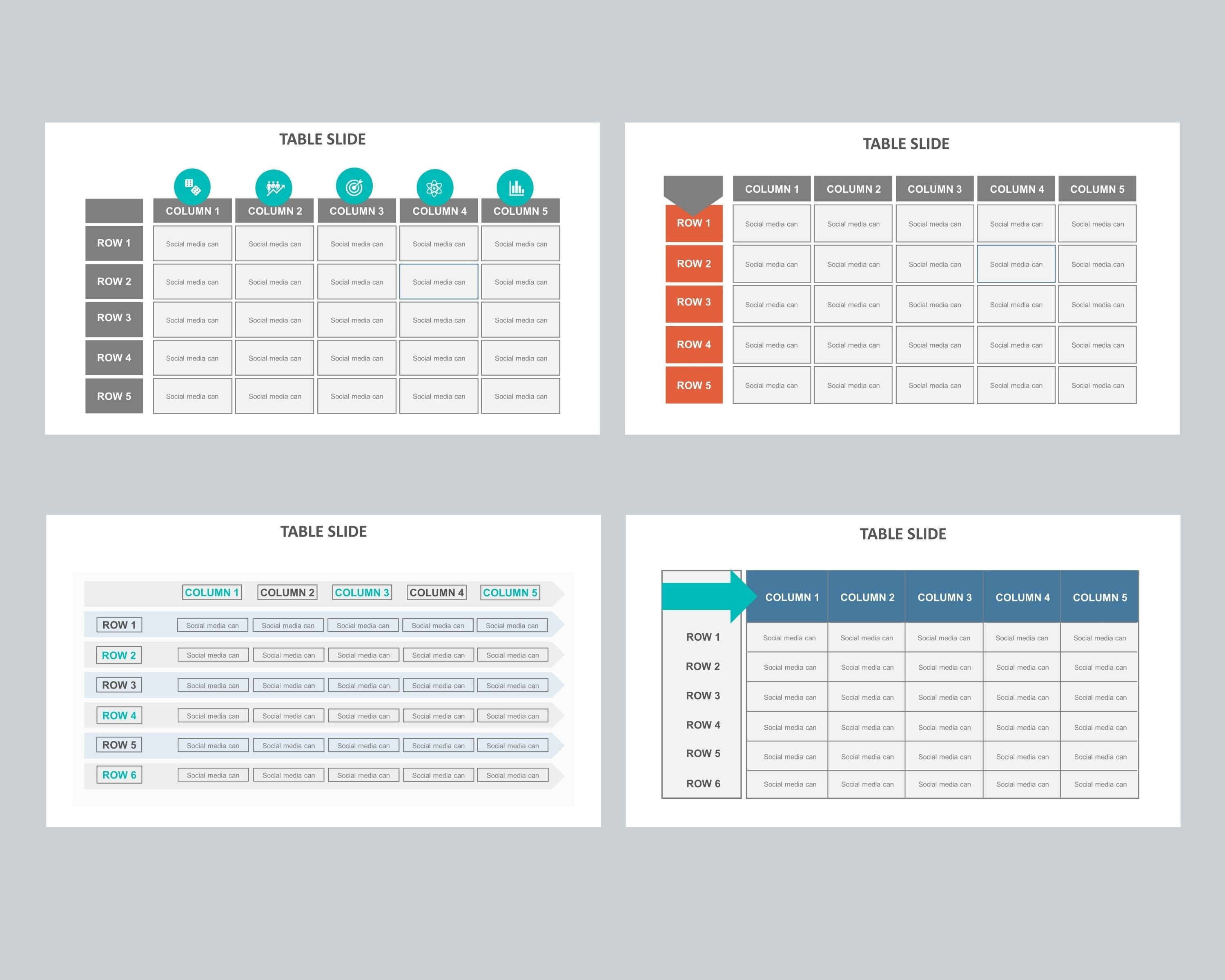 Table Slide Infographic Templates | Diagram for Powerpoint, Google ...
