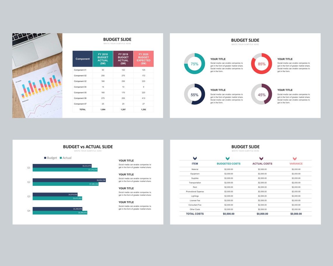 Budget Slide Infographic Templates Diagram for PowerPoint | Etsy