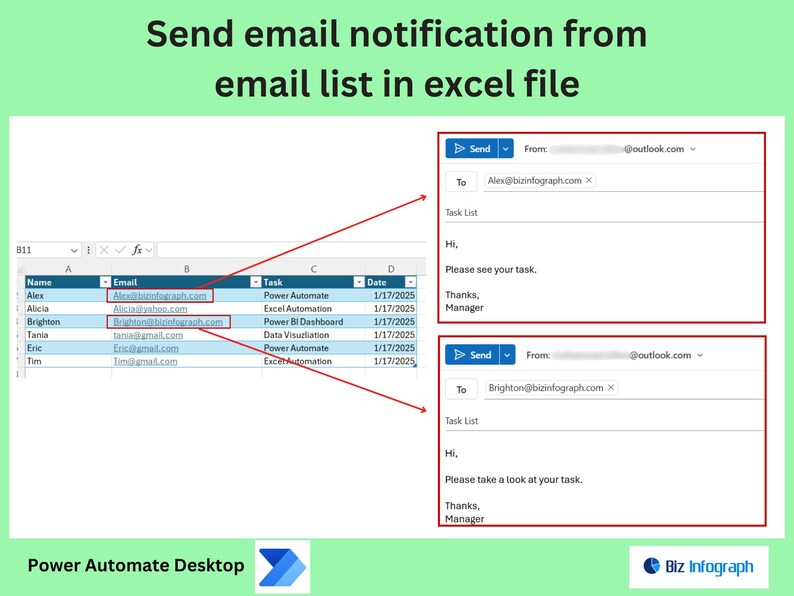Send Multiple Emails From Email List in Excel File - Etsy