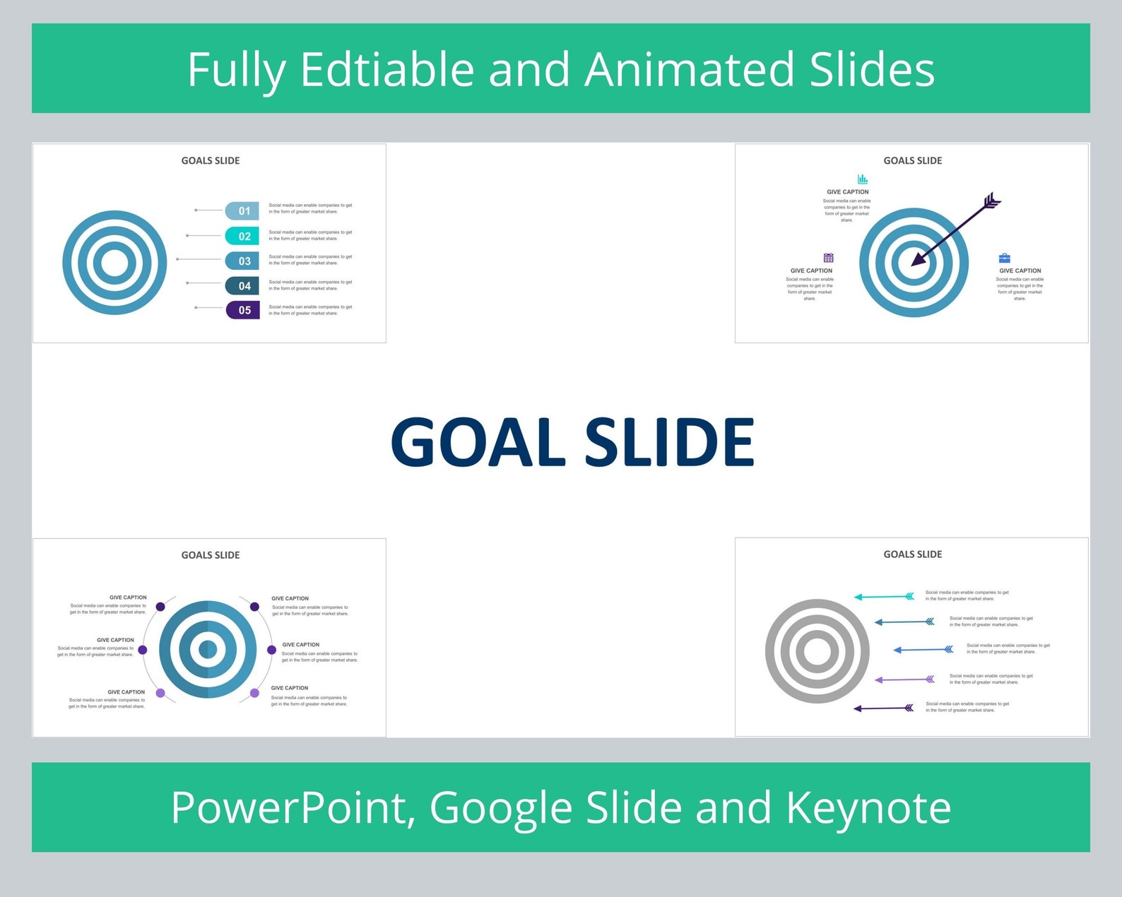 Goal Slide Infographic Templates Diagram for Powerpoint - Etsy