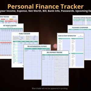 Personal Finance Tracker | Personal Finance Dashboard | Fillable PDF ...
