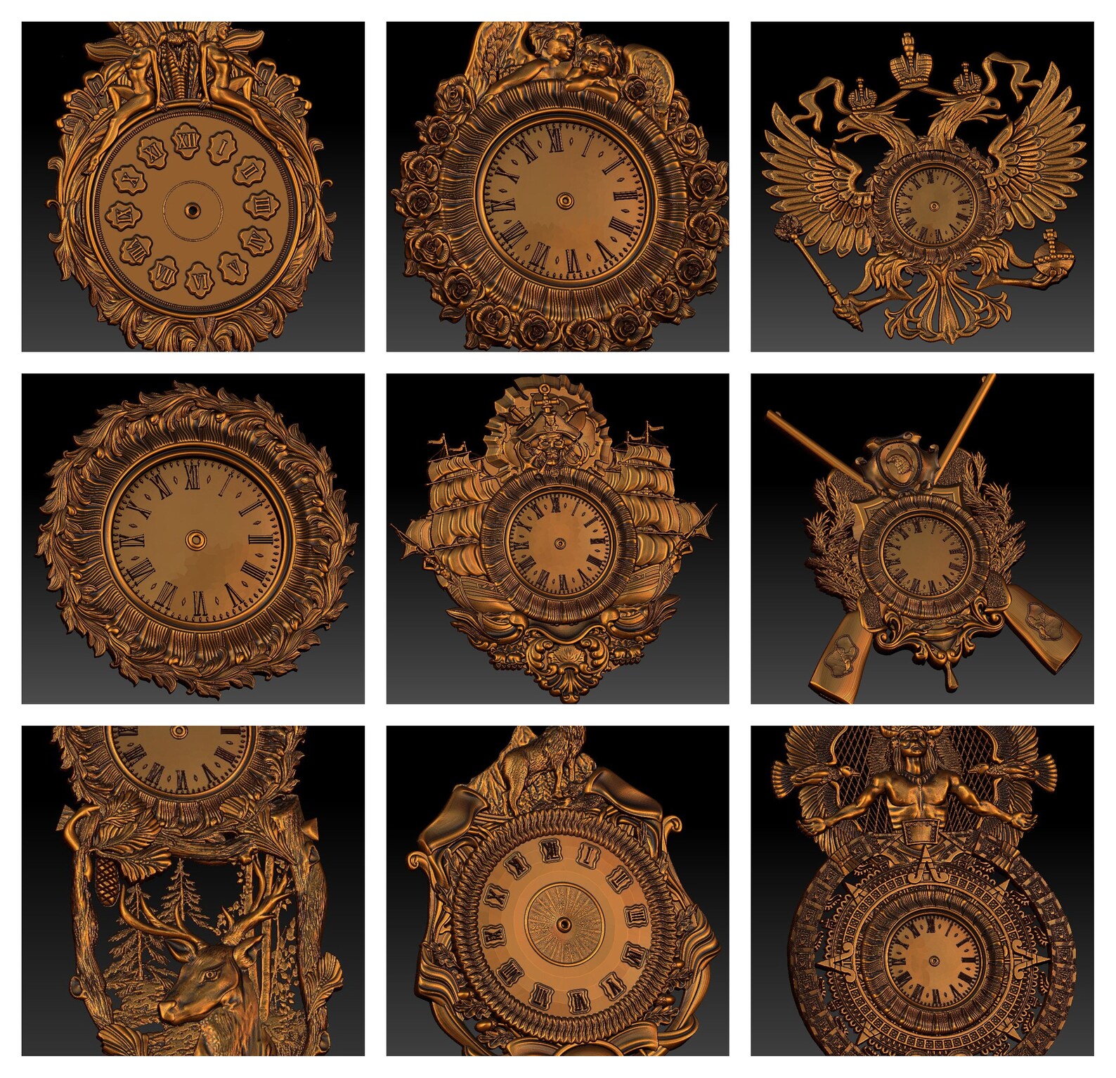 36 BEAUTIFUL high detail STL clocks | Etsy