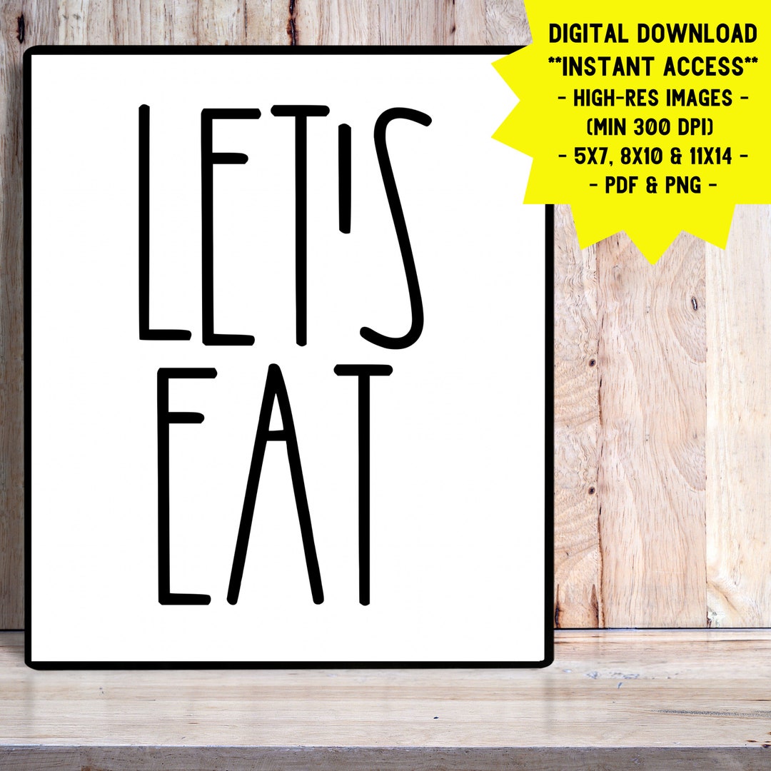 Let's Eat Print: Farmhouse Kitchen Sign (digital Download) - Etsy