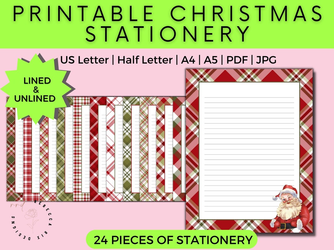 Christmas Stationery Printable | Santa Stationery | Digital Letter ...