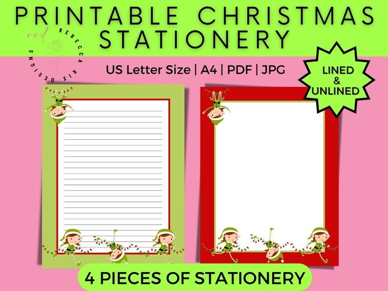 Printable Christmas Stationery Printable Christmas Stationary Christmas ...