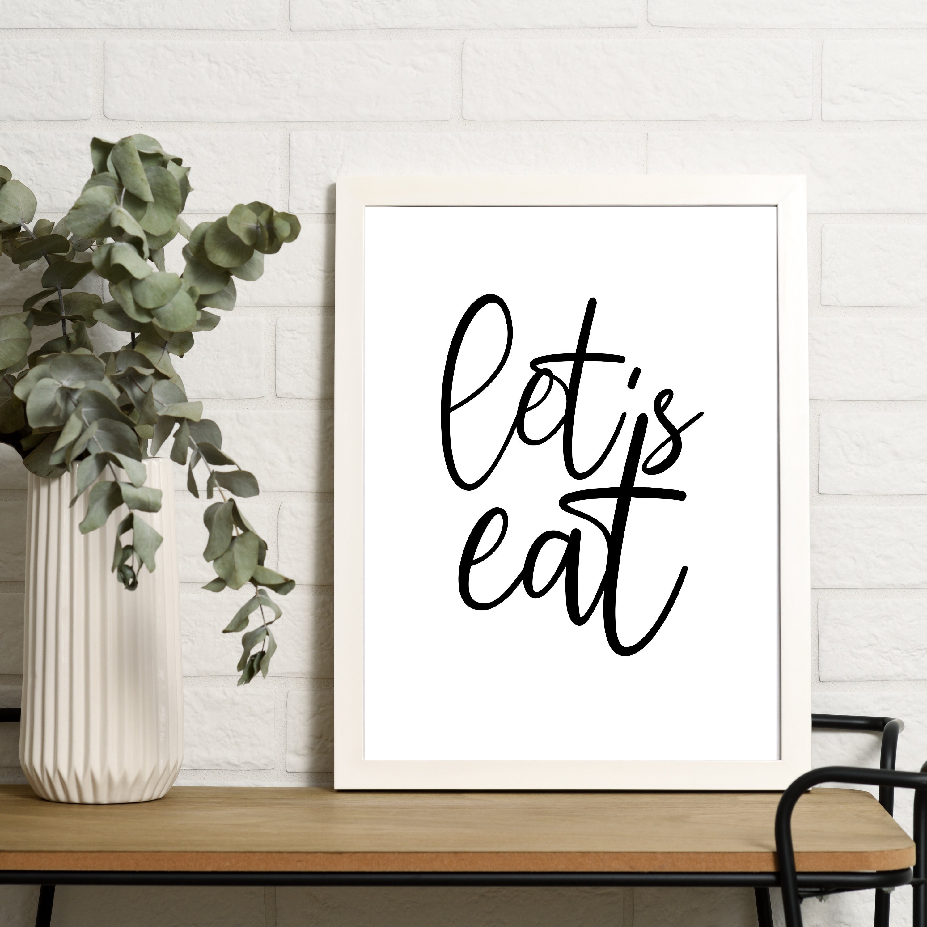 Lets Eat Printable Wall Art For Home Decor / Modern Farmhouse | Etsy