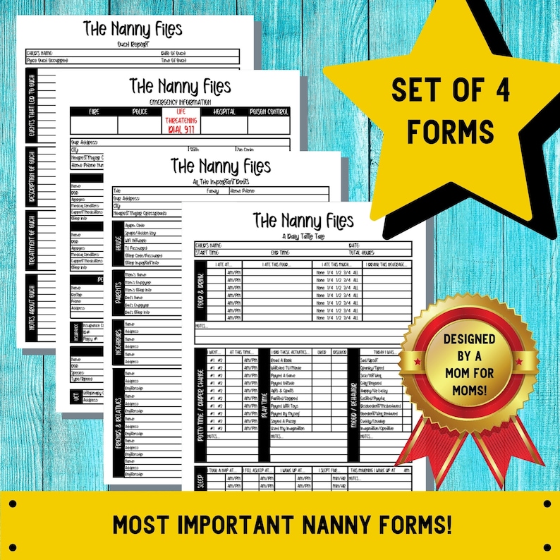 Nanny Binder | Nanny Printable | Nanny Log Book | Babysitter Report ...