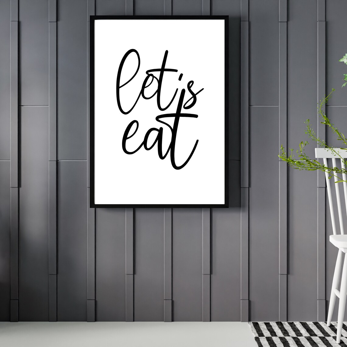 Printable Wall Art for Kitchen and Dining Room Lets Eat Sign | Etsy