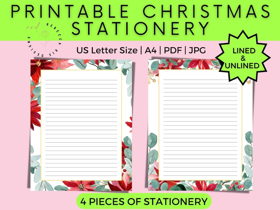 Printable Christmas Stationery Printable Christmas Stationary Christmas ...