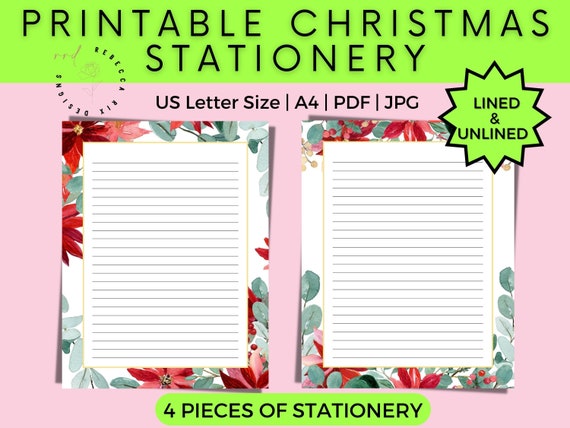 Printable Christmas Stationery Printable Christmas - Etsy