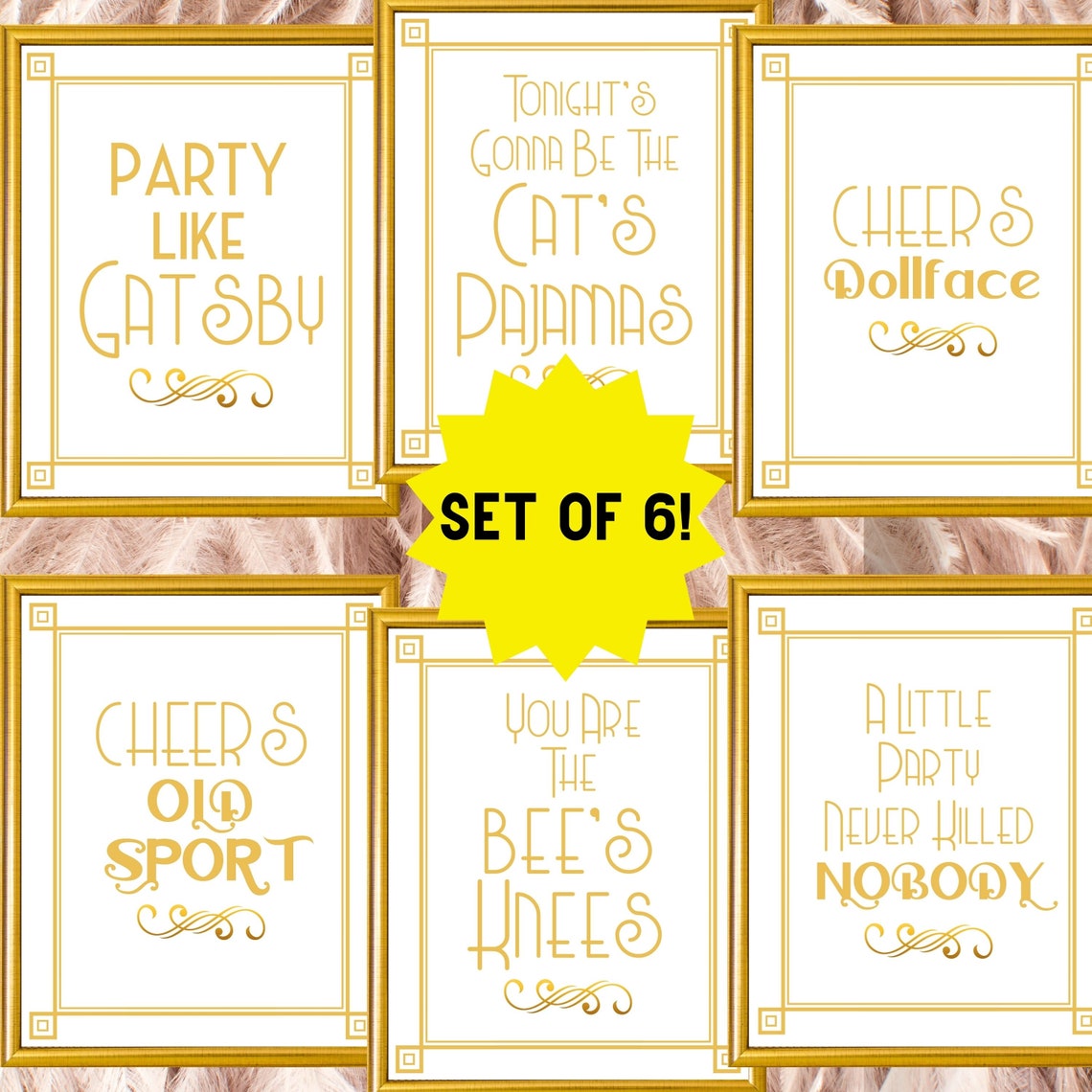 Great Gatsby Party Decor Printable Party Signs Great - Etsy