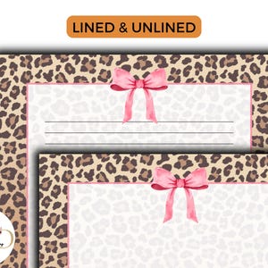 Printable Leopard Stationery Set With Pink Bows | Printable Halloween ...