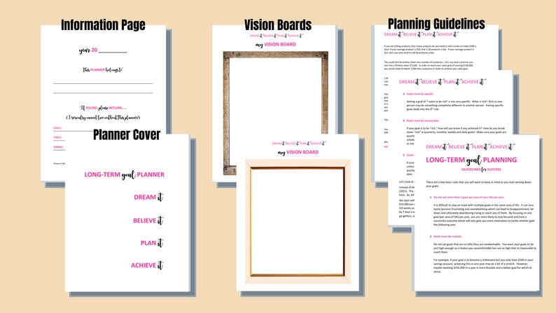 Goal Planner Printable Long Term Goal Tracker Goal Setting - Etsy