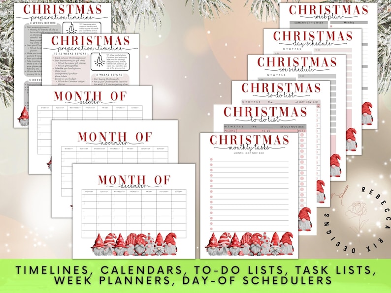 Gnome Christmas Planner Printable Christmas Planner Book - Etsy