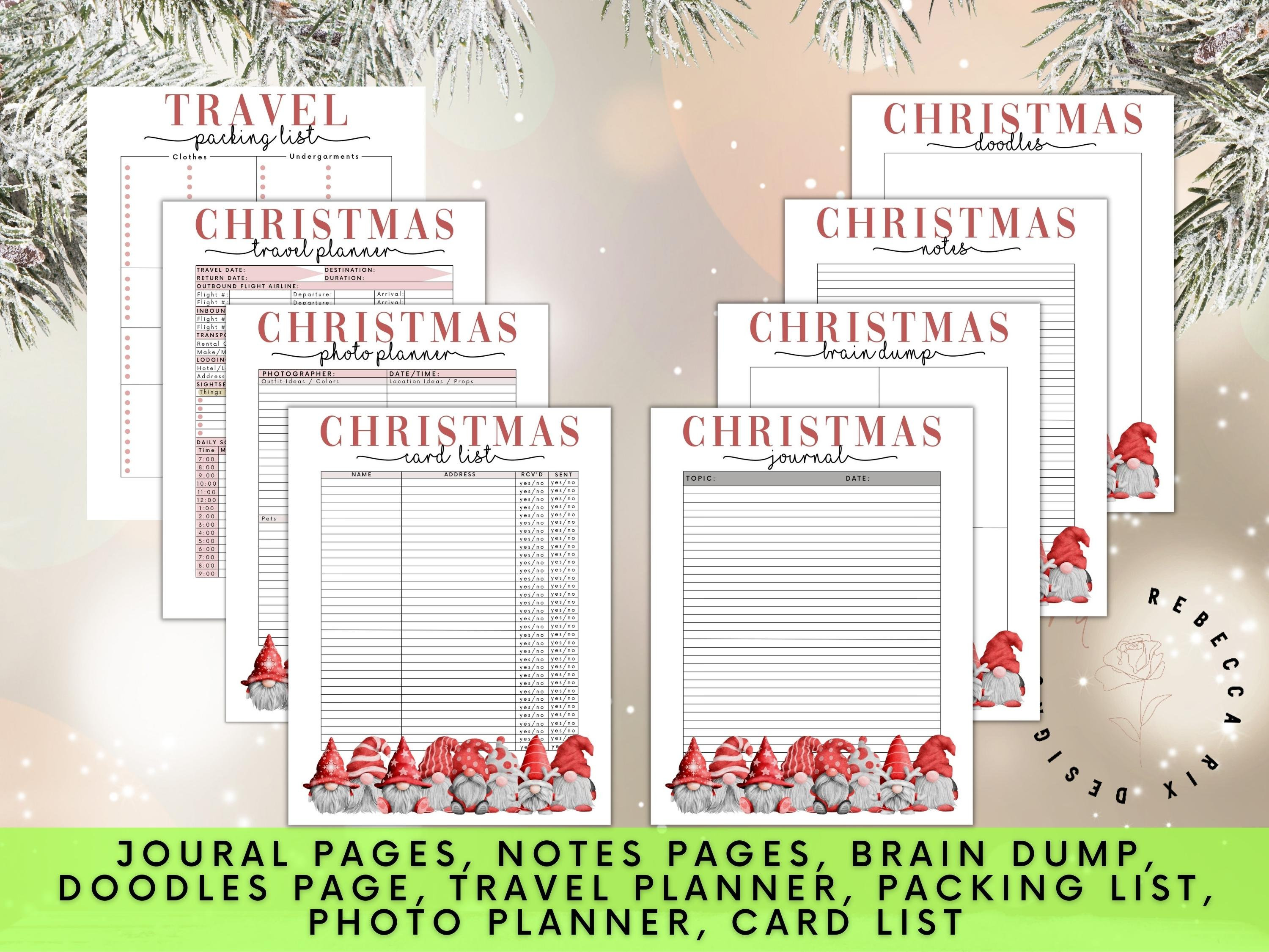 Gnome Christmas Planner Printable Christmas Planner Book - Etsy