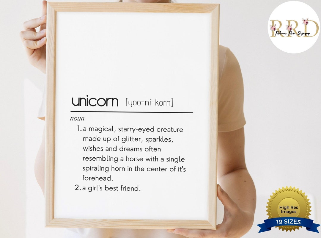Unicorn Definition Art Print: Girl's Bedroom Decor (digital Download ...