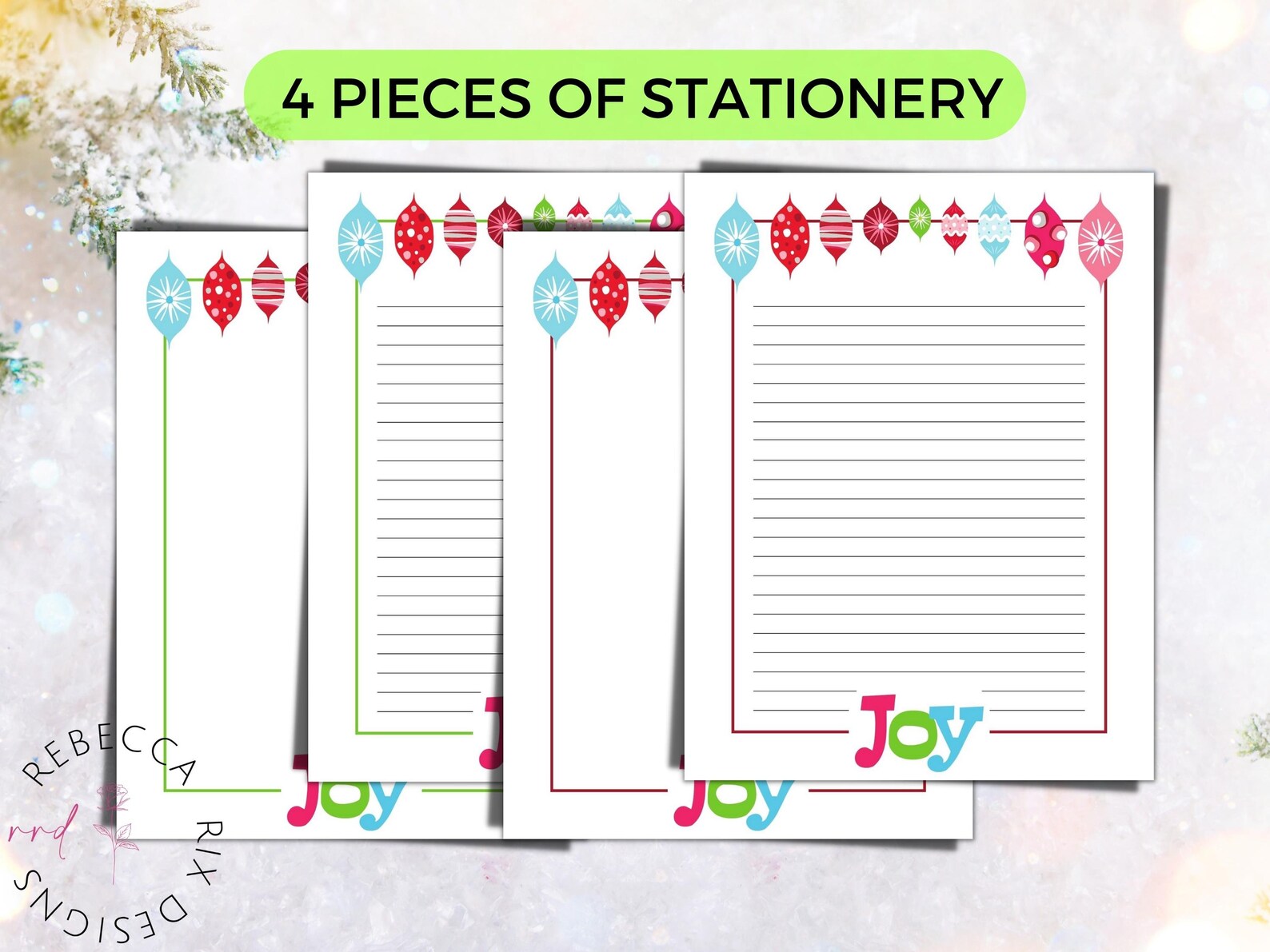 Printable Christmas Stationery Printable Christmas - Etsy