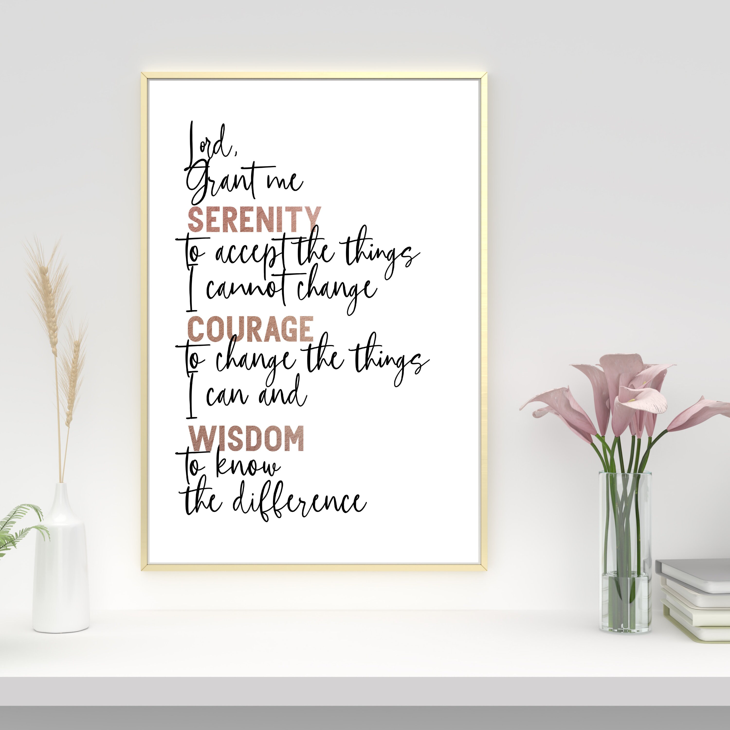 Serenity Prayer Printable Prayer Wall Decor Sobriety - Etsy