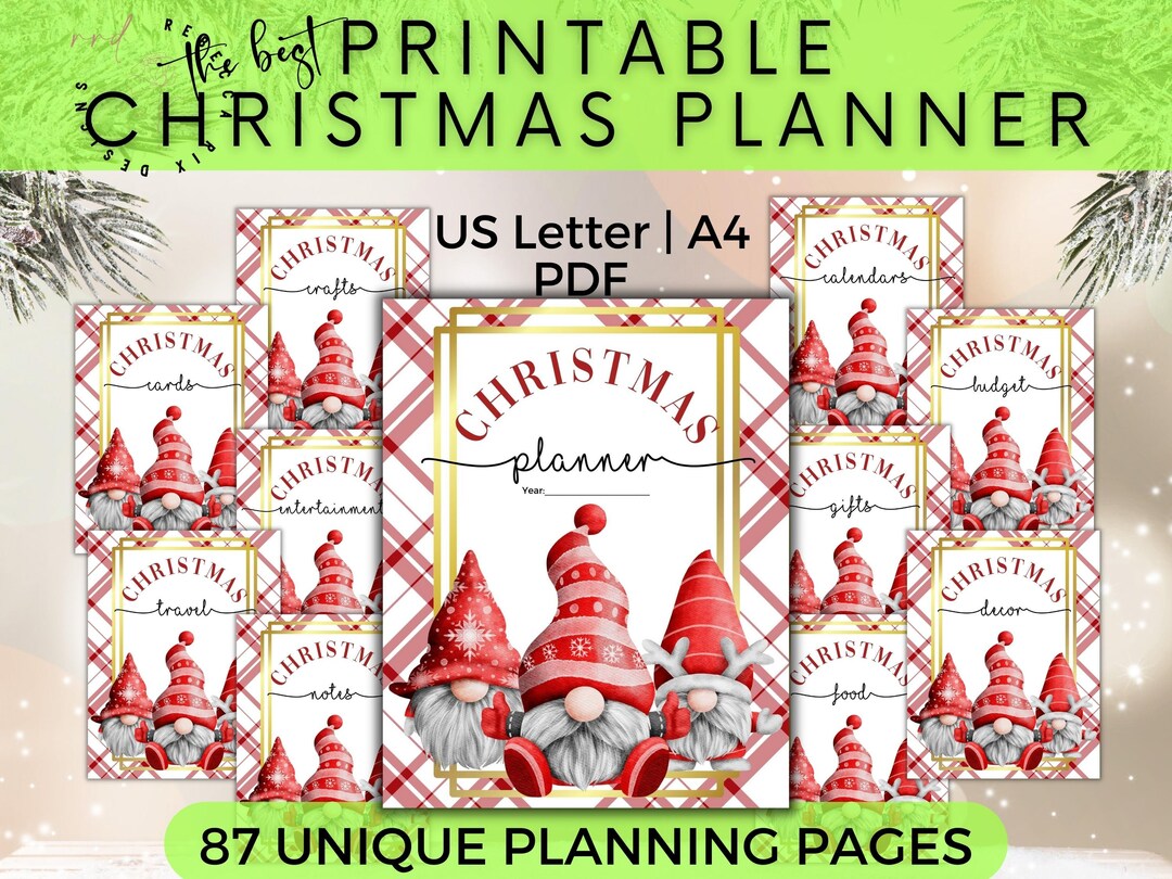 Gnome Christmas Planner Printable | Christmas Planner Book | Christmas ...