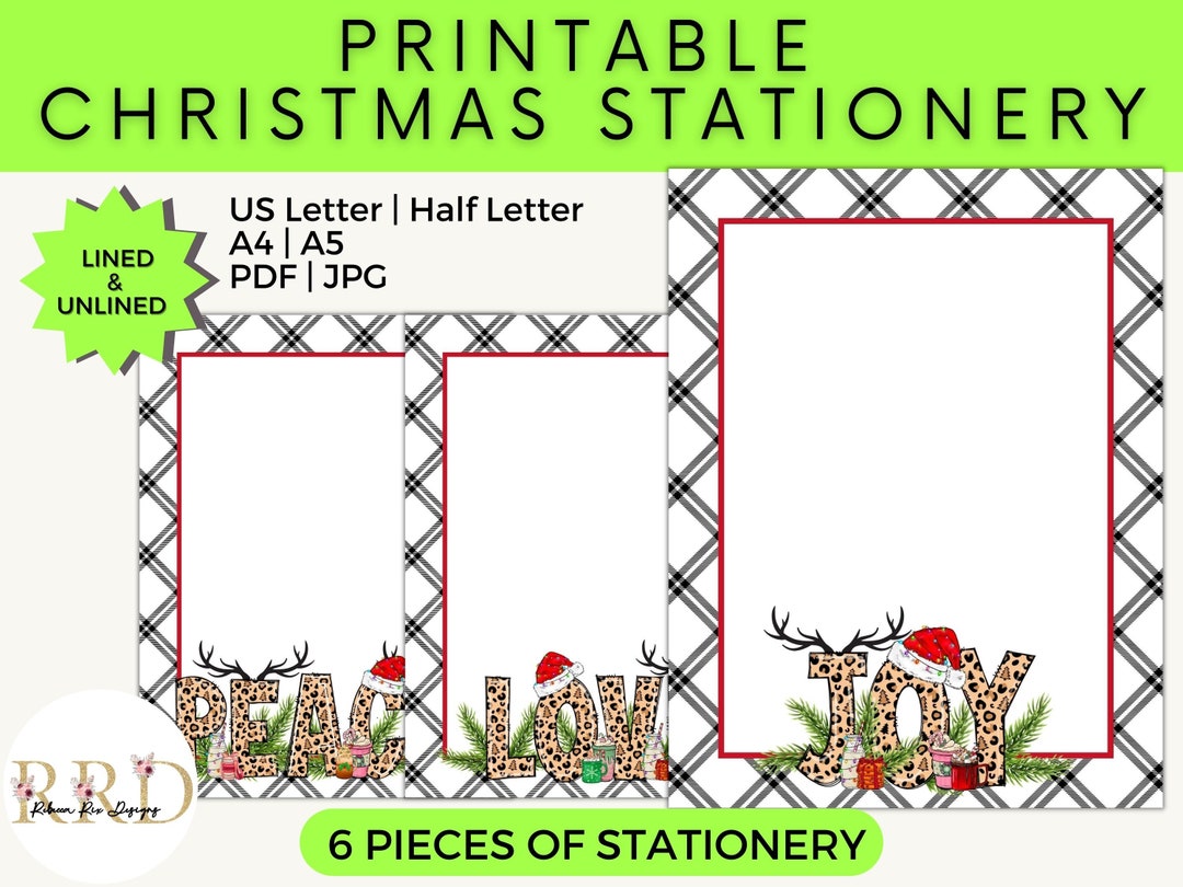 Christmas Stationery Printable | Holiday Stationery | Christmas Letter ...