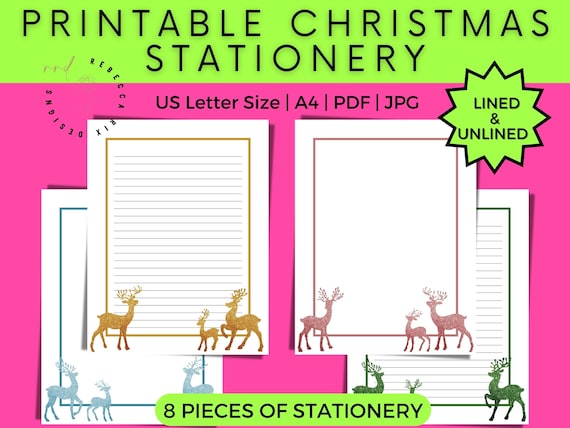 Printable Christmas Stationery Printable Christmas - Etsy