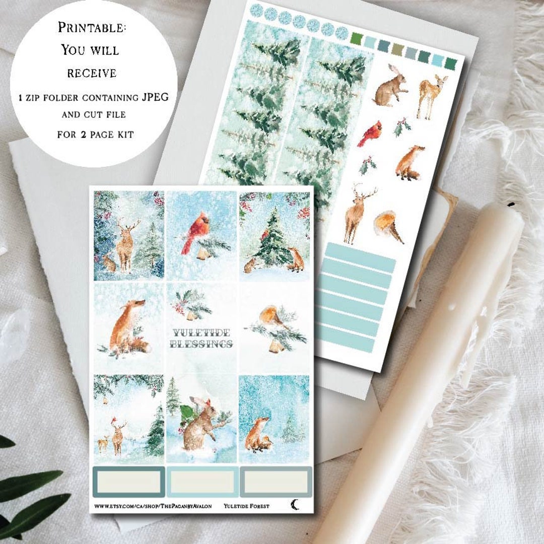 Yuletide Forest Two Page Kit: PRINTABLE - Etsy
