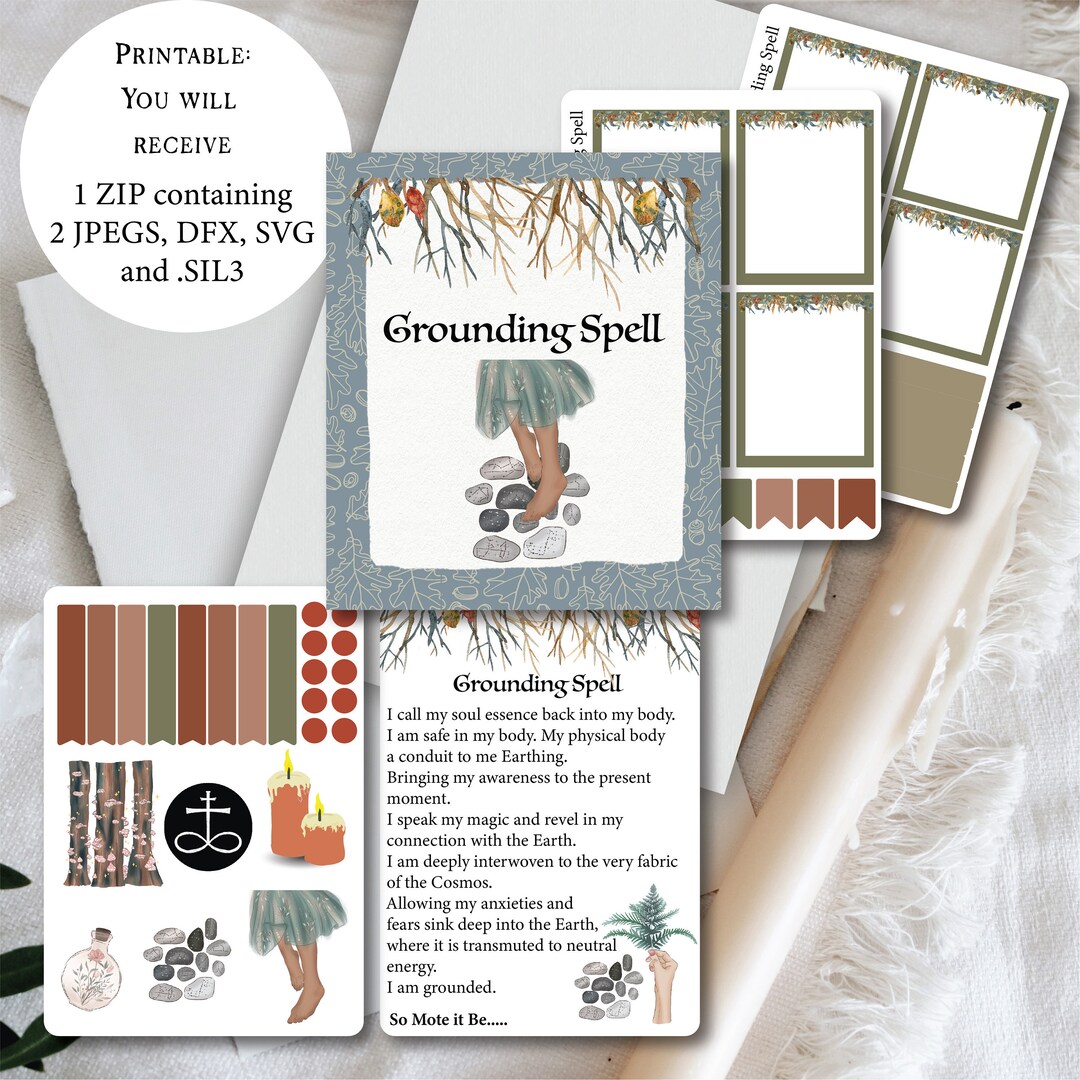 Grounding Spell Kit in a Pocket PRINTABLE - Etsy