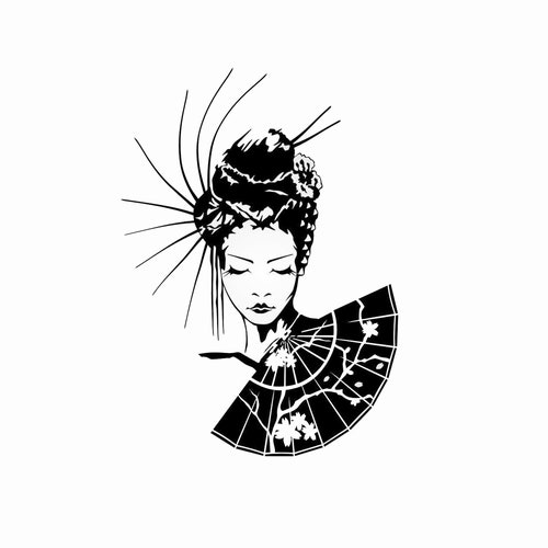 GEISHA ORIENTAL FACE Reusable Stencil Sizes A5 A4 A3 Oriental - Etsy