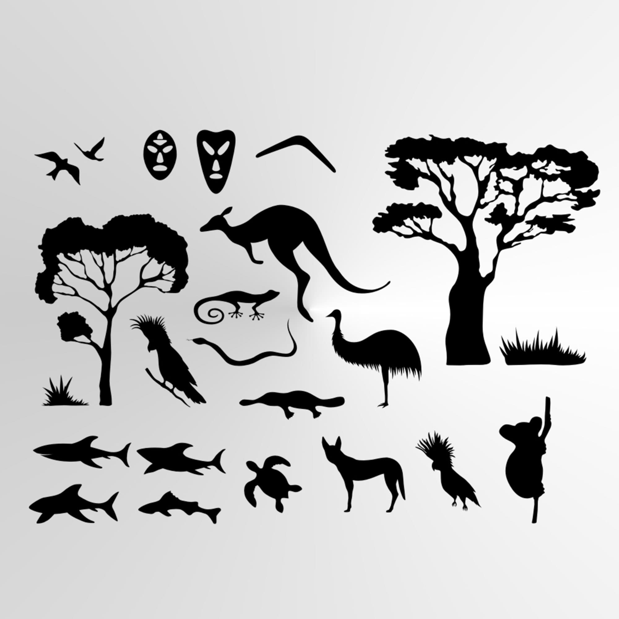 Set of animals AUSTRALIA Reusable Stencil Sizes A5 A4 A3 | Etsy
