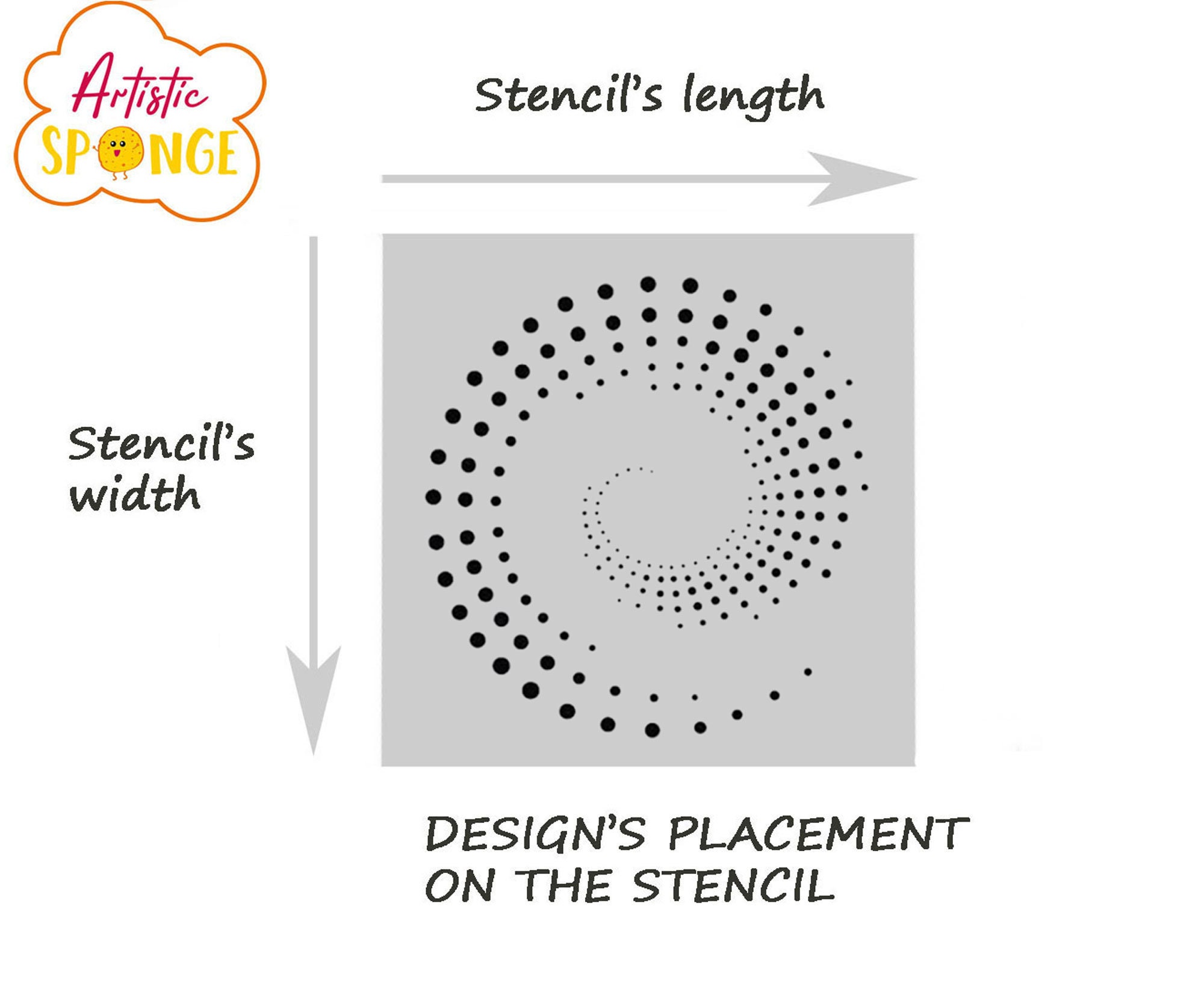 Modern Dots Optical Illusion BIG SIZES Art Craft Reusable - Etsy