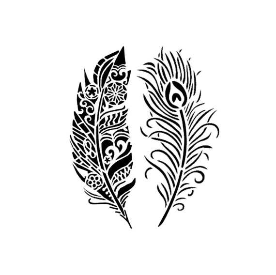 FEATHERS BIRDS Reusable Stencil Sizes A5 A4 A3 Romantic Shabby - Etsy