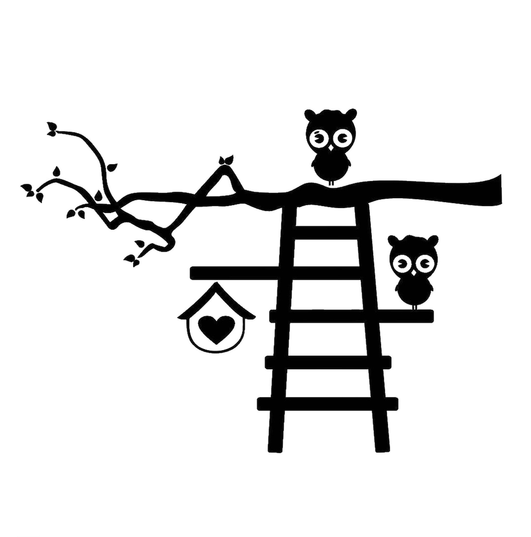 Owls on Ladder Reusable Stencil - Kids Room Decor Kids81 - Etsy