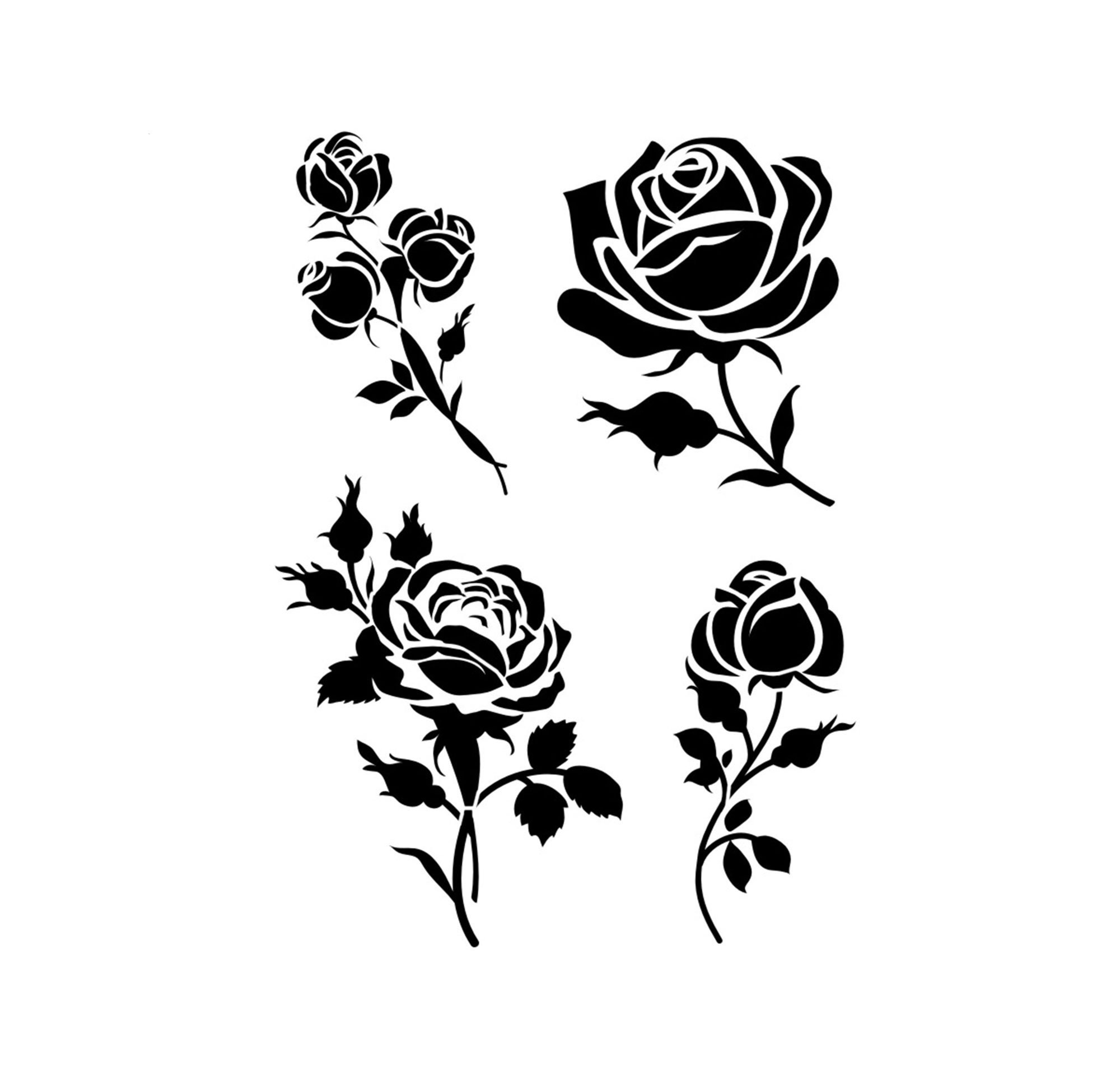 Large Roses Stencil Set, Reusable or One Use, DIY Wall Decor Rose5 - Etsy
