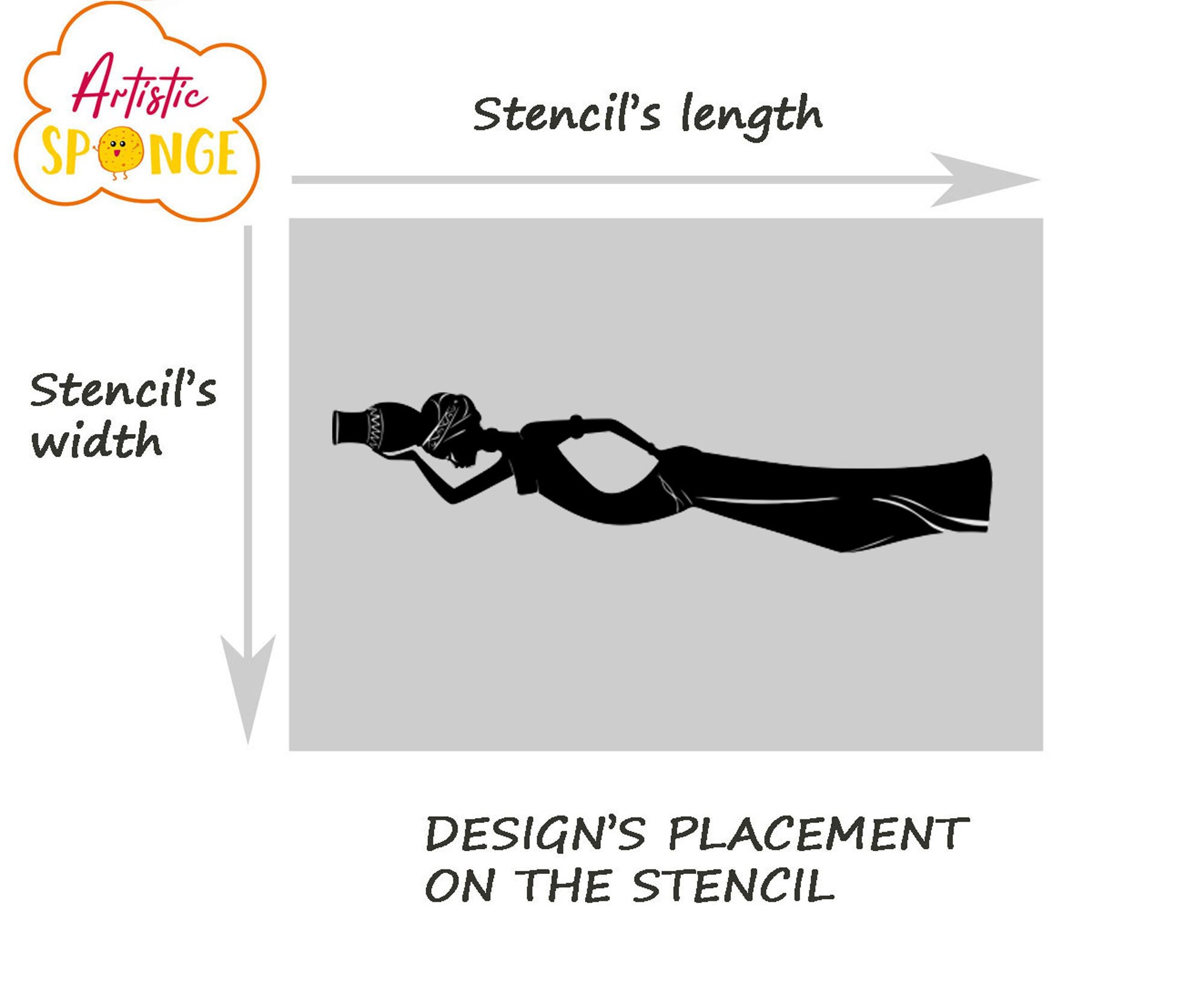 AFRICAN WOMAN Reusable Stencil Sizes A5 A4 A3 Wall Decor | Etsy