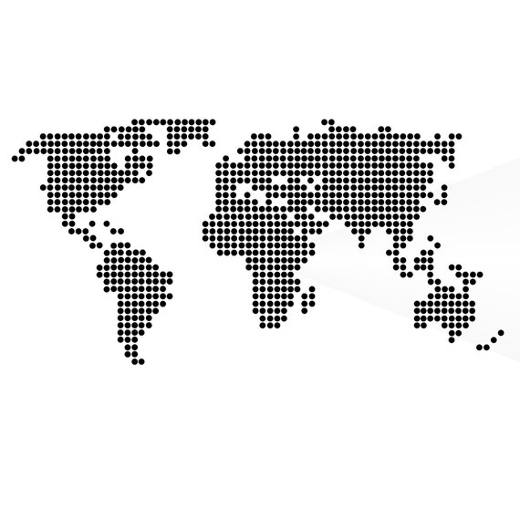 Dots World Map Reusable Stencil Sizes A5 A4 A3 Globe | Etsy