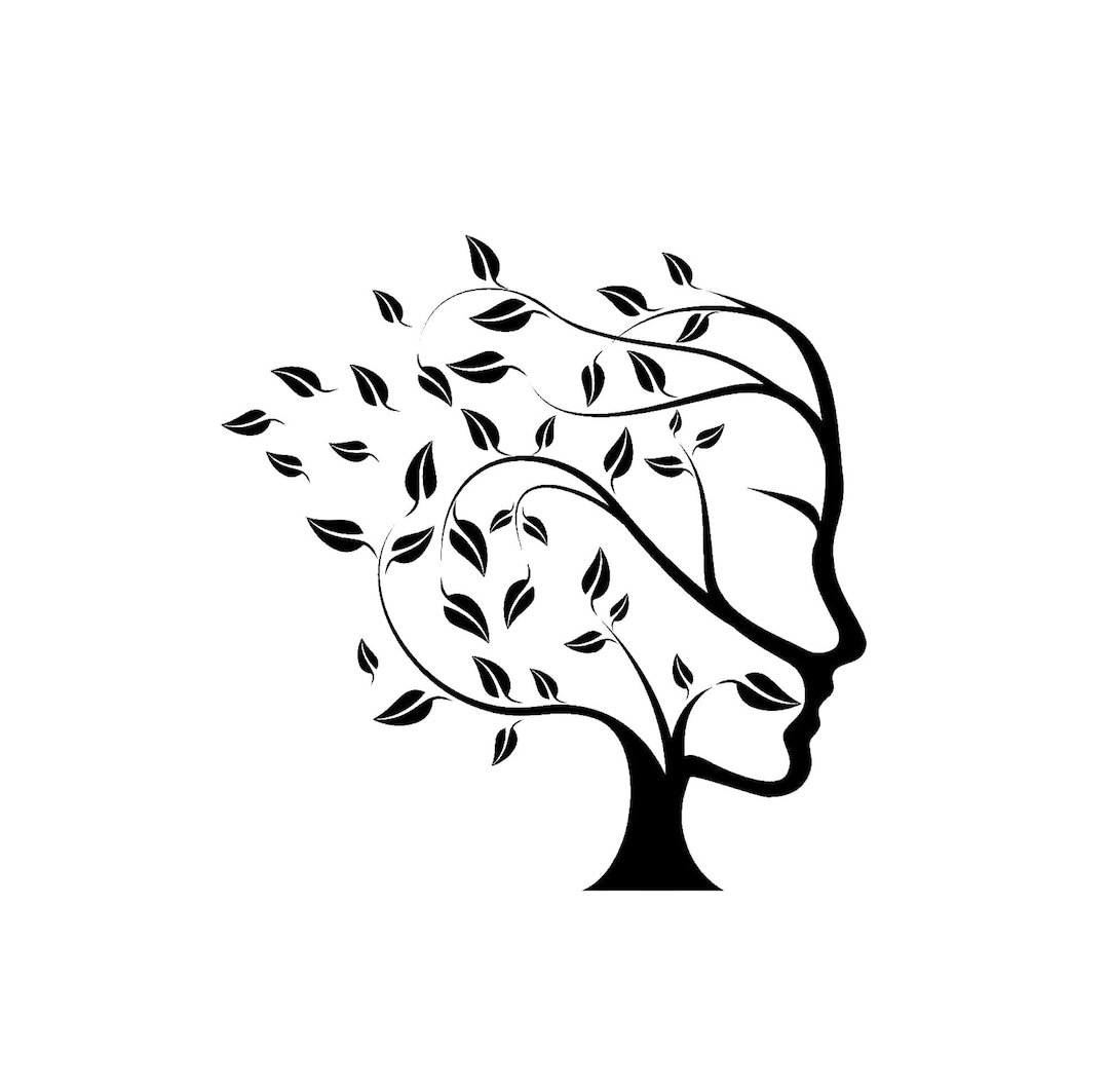 Tree of Life Woman Head Stencil - Shabby Chic Art, Reusable Stencil ...